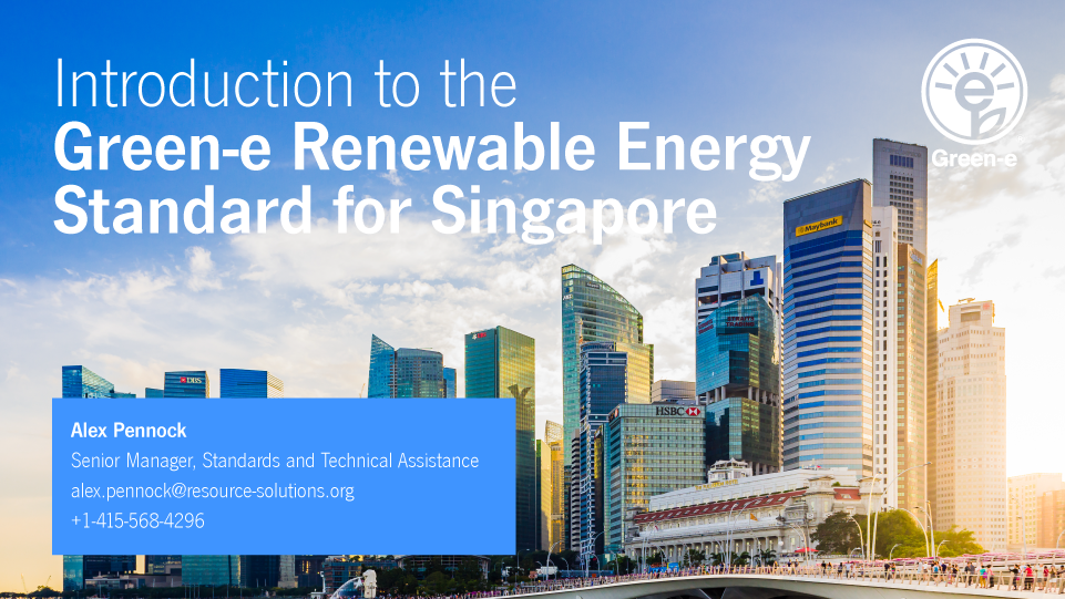 Introduction to the Green-e Renewable Energy Standard...