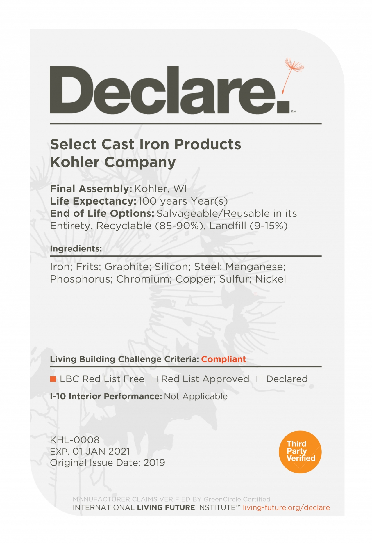 Kohler Co. Announces First Ever At Scale Third-Party Verifie