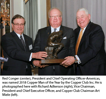 Freeport-McMoRan’s Red Conger Named 2018 Copper Man of...
