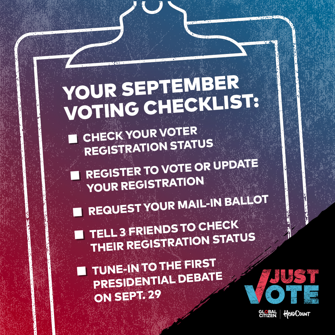 Global Citizen and Headcount Announce 'Just Vote' Campaign