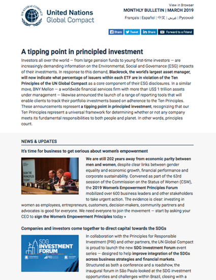 UN Global Compact Bulletin (March 2019)