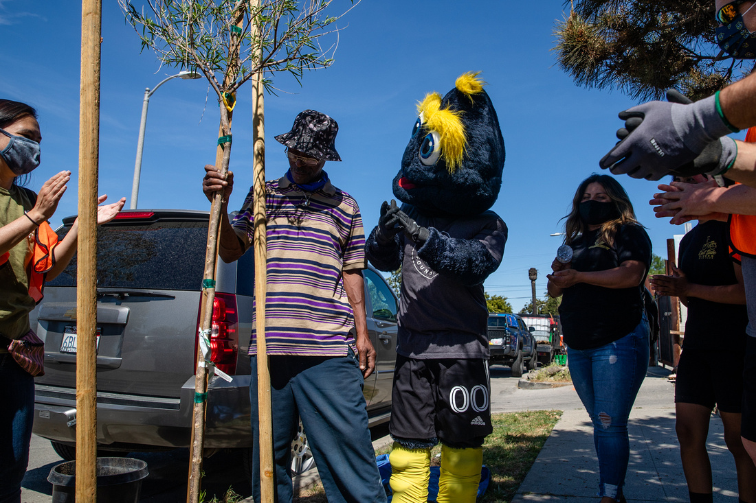 LA Galaxy and TreePeople Plant Trees in Watts, Los Angeles
