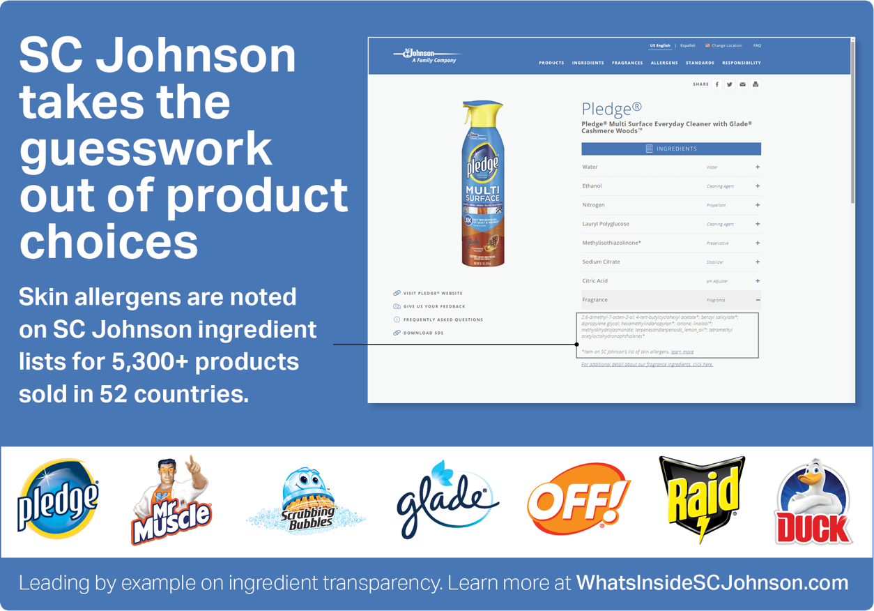 SC Johnson Goes Above and Beyond Regulatory and Industry...