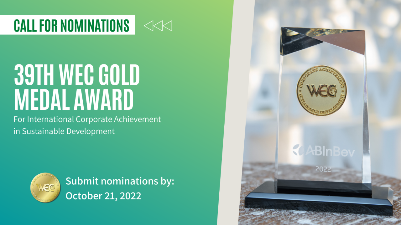 Call for Nominations Now OPEN for WEC 2023 Gold Medal Award