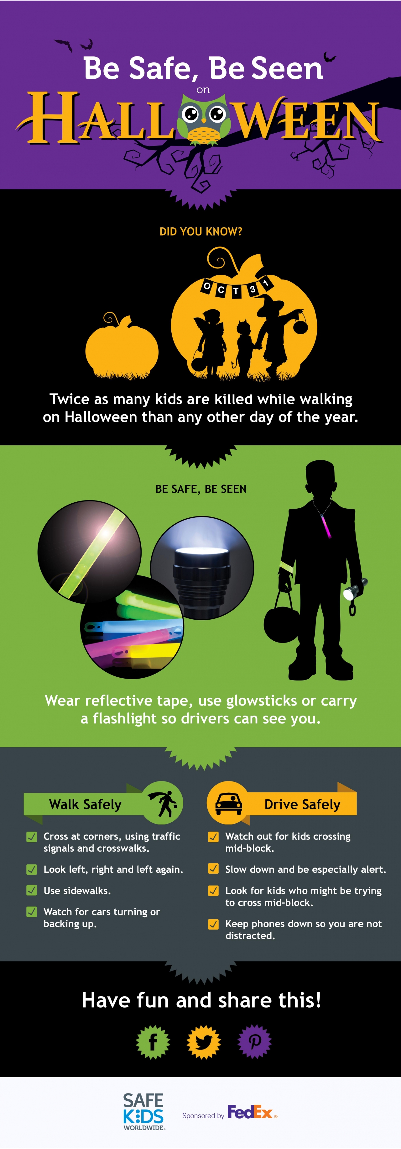 Be Safe, Be Seen on Halloween: Tips From FedEx & Safe Kids