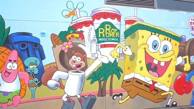 SpongeBob Mural at Roy Romer, Van Nuys